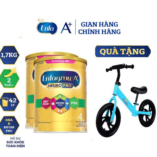 [Tặng xe chòi chân ] Bộ 2 lon Sữa Bột Enfa A+ 4 - DHA & MFGM vị không ...