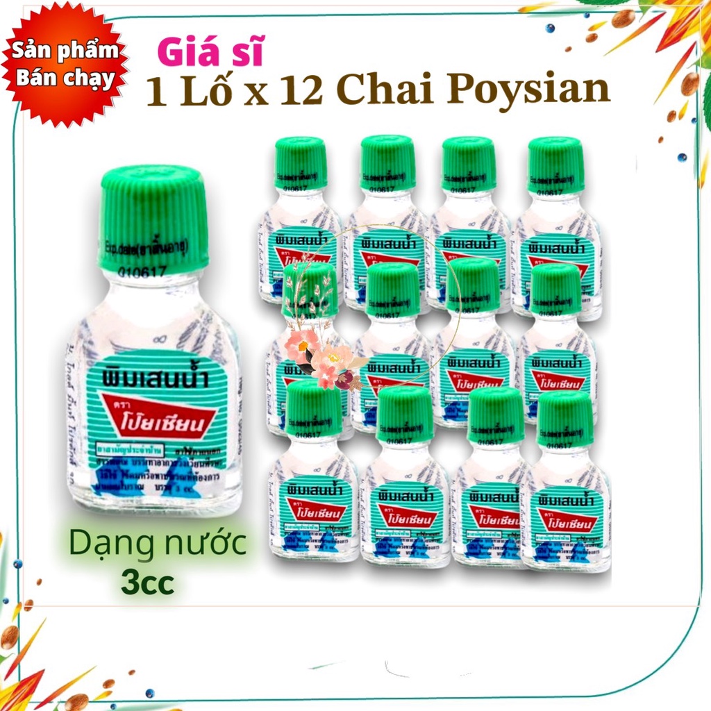 (Giá Sĩ) 12 Chai Dầu Gió Poy sian Dạng Nước 3cc Chính Hãng Thái Lan Nội ...