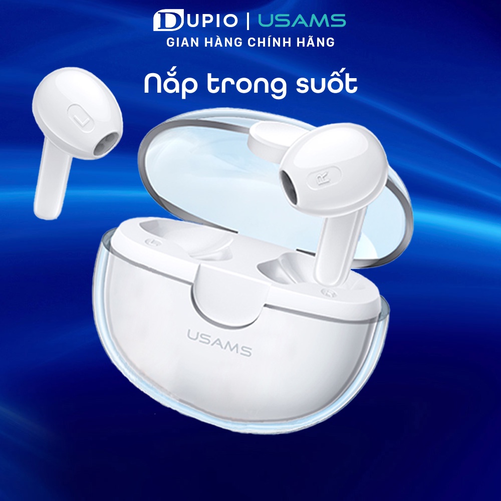 Tai nghe Bluetooth DUPIO Usams TN14 không dây 2 mic nắp trong suốt nhỏ ...