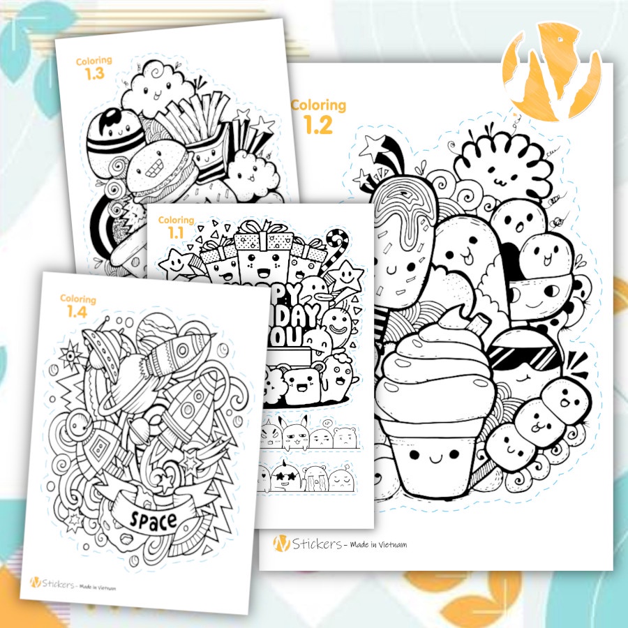 [N-diy] Sticker tự tô màu, tự cắt D1 | Shopee Việt Nam