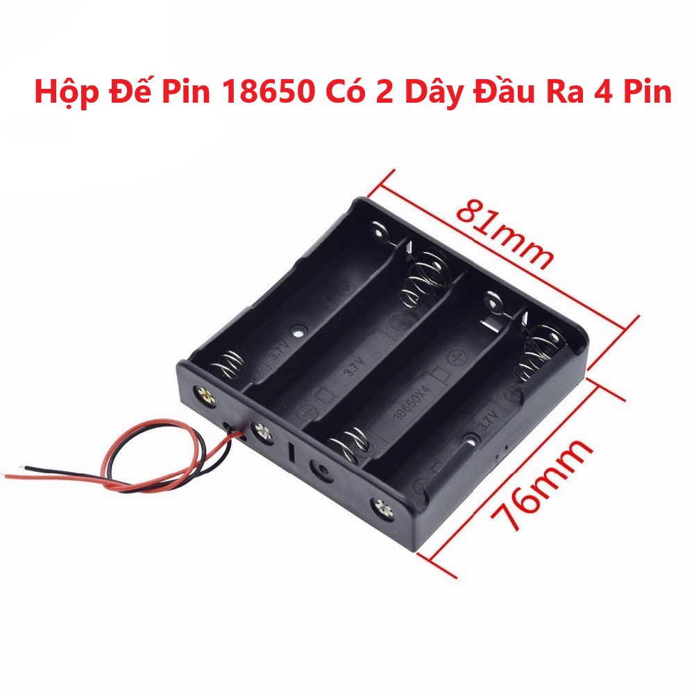 Hộp Đế Pin 18650 Có 2 Dây Đầu Ra 1 Pin, 2 Pin, 3 Pin, 4 Pin, Khay Pin ...