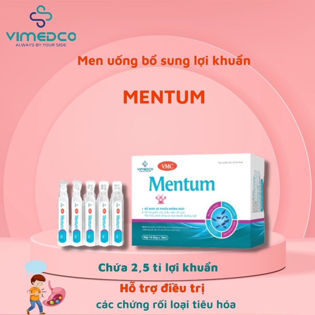 Men vi sinh MENTUM dùng cho người lớn và trẻ em trên 1 tuổi bị rối loạn ...