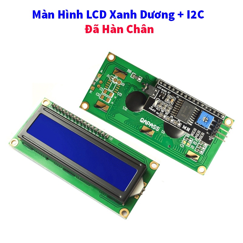 Màn Hình LCD 1602 5V + Mạch Chuyển Đổi I2C - LCD 1602 Xanh Lá/Xanh Dương | Shopee Việt Nam