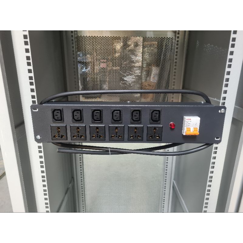Ổ cắm điện, Thanh Nguồn PDU 6 Cổng Đa Năng 6 Cổng C13 MCB 32A Rack 2U ...