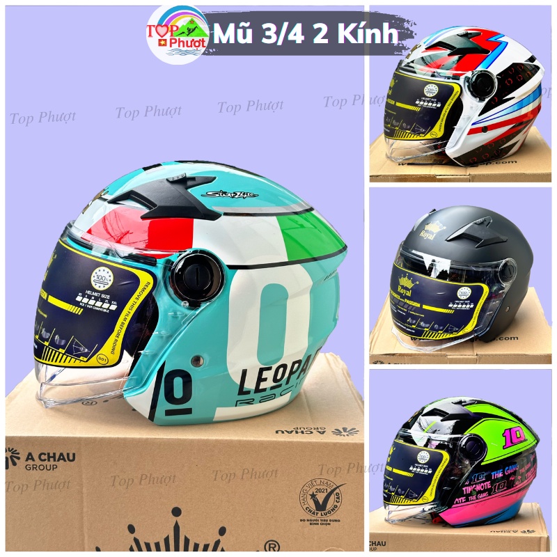 Mũ bảo hiểm 3/4 Royal M268 2 kính đủ màu tem - Hàng chính hãng | Shopee ...