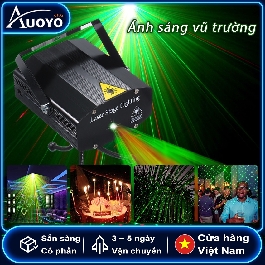 Đèn led chiếu laser DJ Auoyo RBG theo hiệu ứng nhạc thích hợp cho sân ...