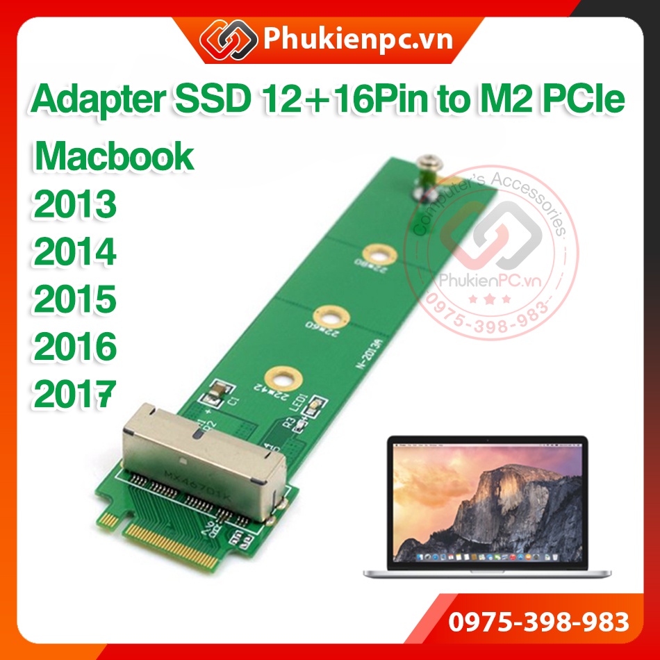 Adapter chuyển đổi SSD 12+16Pin sang M.2 PCI-e M Key. Dùng cho SSD ...