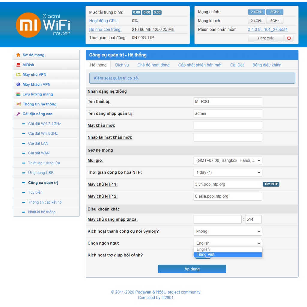 Bộ phát wifi Router wifi Xiaomi Gen 3 mi3,mir3 ac1200,Rom Tiếng Việt,wifi dual band 2 băng tần,4 ...