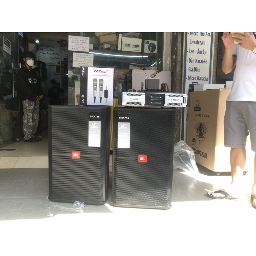 Dàn Loa Cao Cấp Âm Thanh Karaoke 4 Tấc Và Đẩy 9000 Pro + Micro Q02 Với ...
