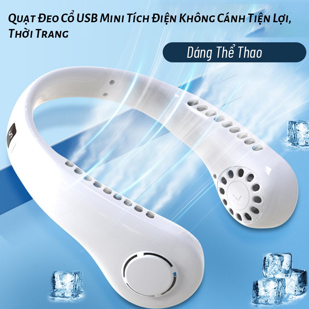 LAMJAD Quạt Cổ Thế Hệ Mới-3 Tốc Độ Gió Quạt Sạc USB Di Động Thiết Kế ...