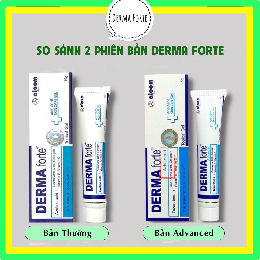 Derma Forte 15g - Gamma, Bản Thường / Advanced, Gel Giúp Giảm Mụn Trứng Cá, Ngừa Thâm, Mờ Sẹo ...