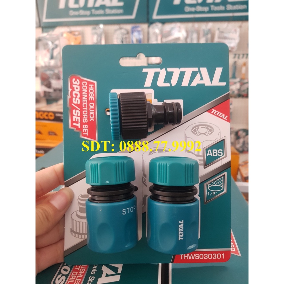 Bộ ba khớp nối TOTAL THWS030301 khớp nối vòi xịt rửa chất liệu nhựa 1/2 ...