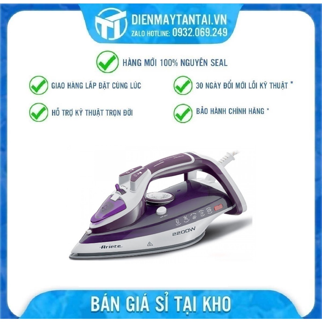 Bàn ủi hơi nước Ariete MOD.6243 ,Dung tích bình nước 320ml , Công suất 2.200W, Bảo hành 12 tháng ...