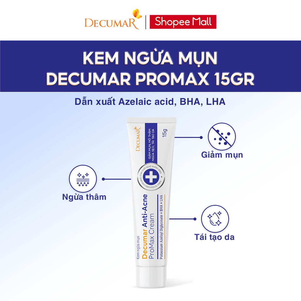 Kem Ngừa Mụn, Mờ Thâm, Ngừa Sẹo, Tái Tạo Da Decumar Anti-Acne Promax ...
