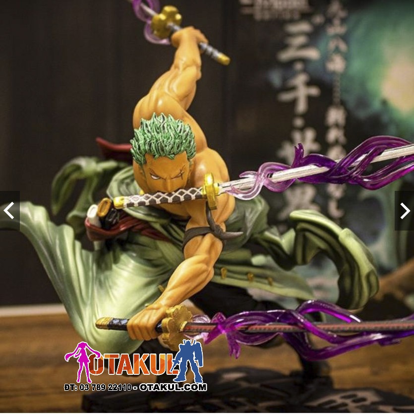 Mô Hình Zoro Roronoa Tam Kiếm lửa tím - One Piece | Shopee Việt Nam