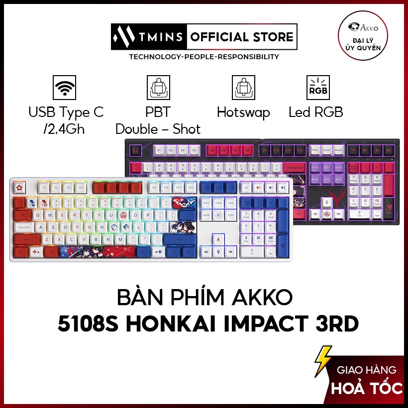Bàn phím cơ AKKO 5108S Honkai Impact 3rd – Stygian Nymph (Hotswap / RGB ...