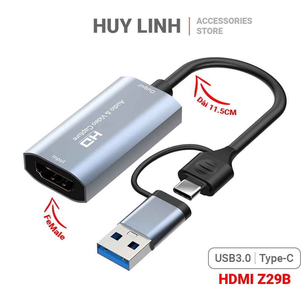 [HDMI Capture] Hub chuyển từ cổng HDMI to Type-C/USB 3.0 hỗ trợ ghi hình nhanh từ Livestream ...