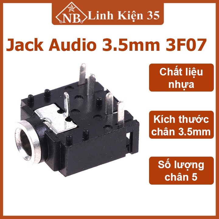Jack giắc kết nối Audio chân 3.5mm 3F07 sử dụng cho đài, tivi, loa ...