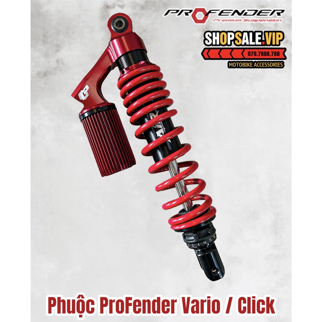 Phuộc Profender AIR Vario/Click160 Có Bình Dầu (Màu Đỏ) | Shopee Việt Nam