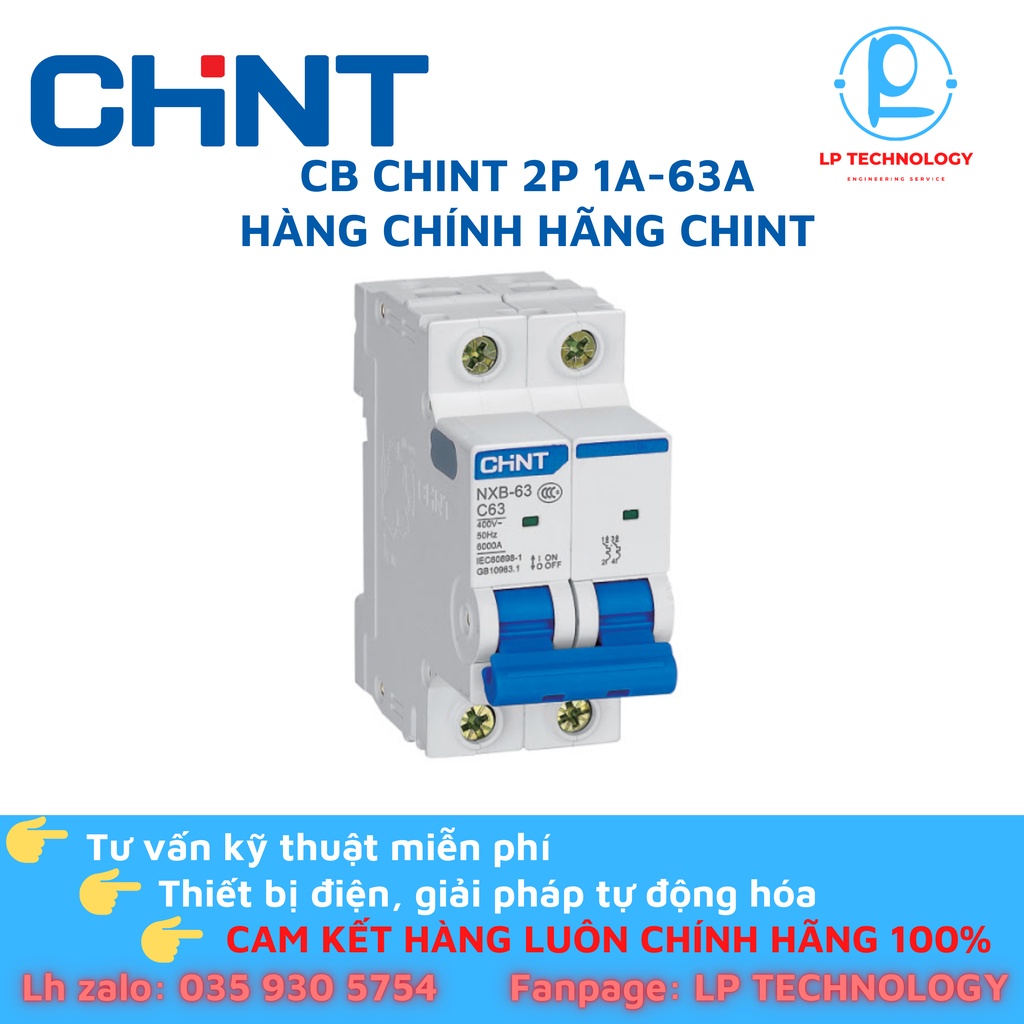 [CHINT] Aptomat Chính hãng CHINT, CB 2 Pha (1A-63A) | Shopee Việt Nam