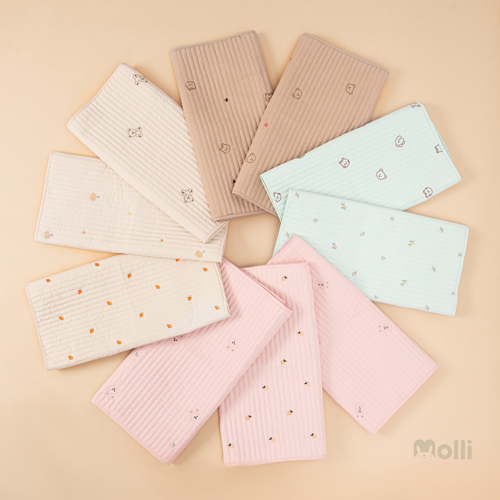 Đệm Topper Molli chống thấm chần bông, tấm lót chống thấm bảo vệ đệm cho bé KT 60*120CM | Shopee ...