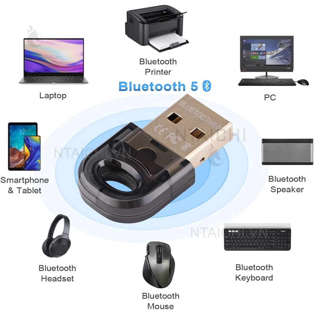 Adapter USB Bluetooth 5.0 Siêu Nhỏ , Chipset Realtek RTL8761B, Hỗ Trợ ...