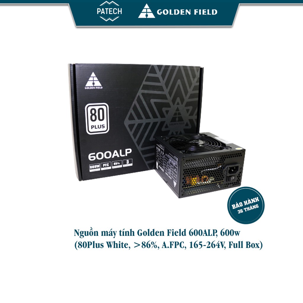 Nguồn máy tính Golden Field 600ALP, 600w (80Plus White, >86%, A.FPC ...