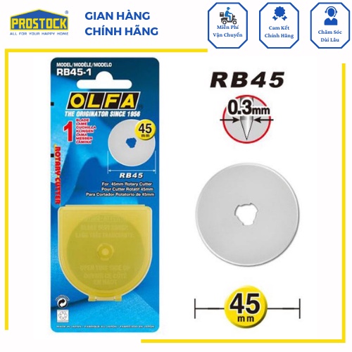 [Hộp 1 lưỡi] Lưỡi Dao Cắt Tròn Xoay OLFA RB45-1 Thay Thế dành Cho Dao RTY-2/C Nhật Bản Chính ...