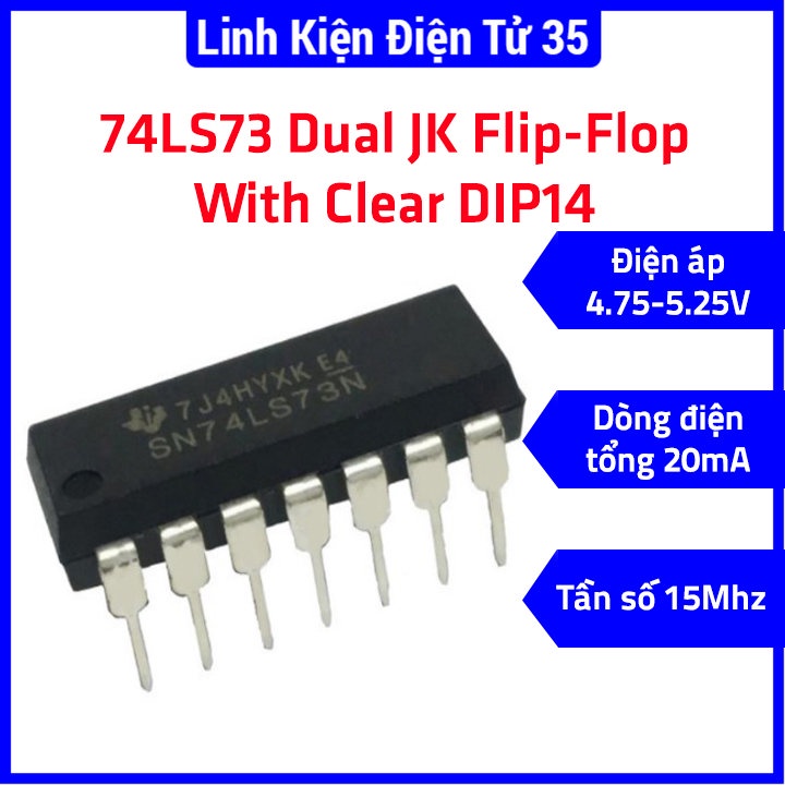 Sản phẩm linh kiện 74LS73 Dual JK Flip-Flop kép chân cắm DIP14 chất ...