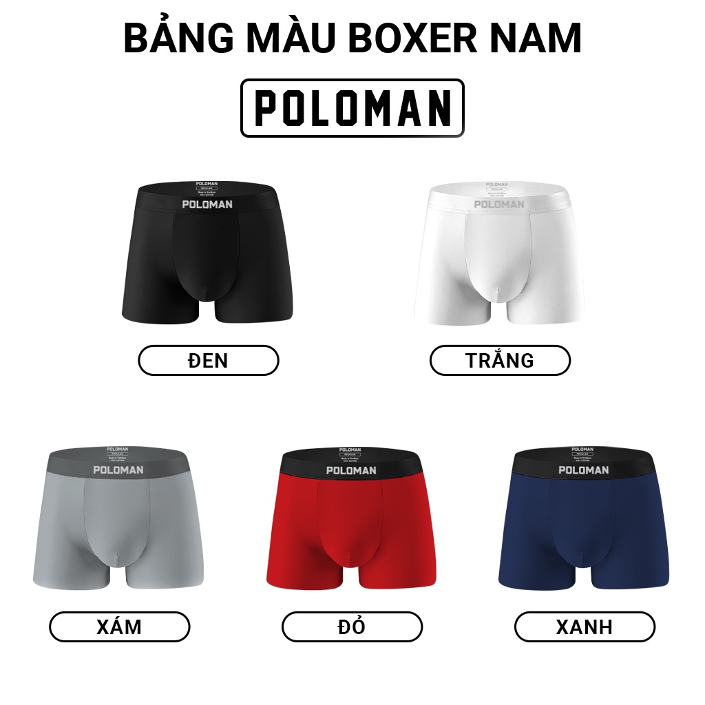 Quần lót nam boxer POLOMAN dệt sợi tự nhiên kháng khuẩn , khử mùi ...