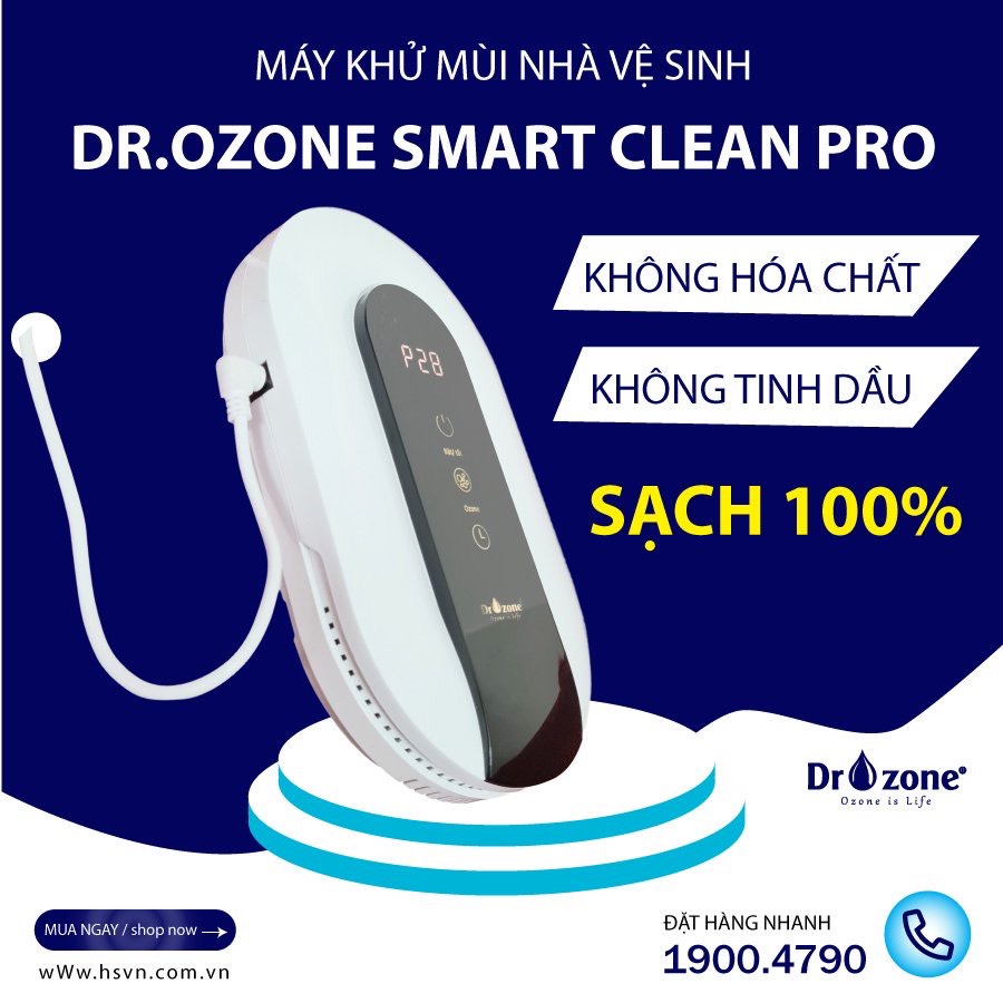 Khử mùi nhà vệ sinh/máy khử mùi đa năng Dr.Ozone Smart clean Pro cho phòng 10-15m2- HÀNG CHÍNH ...