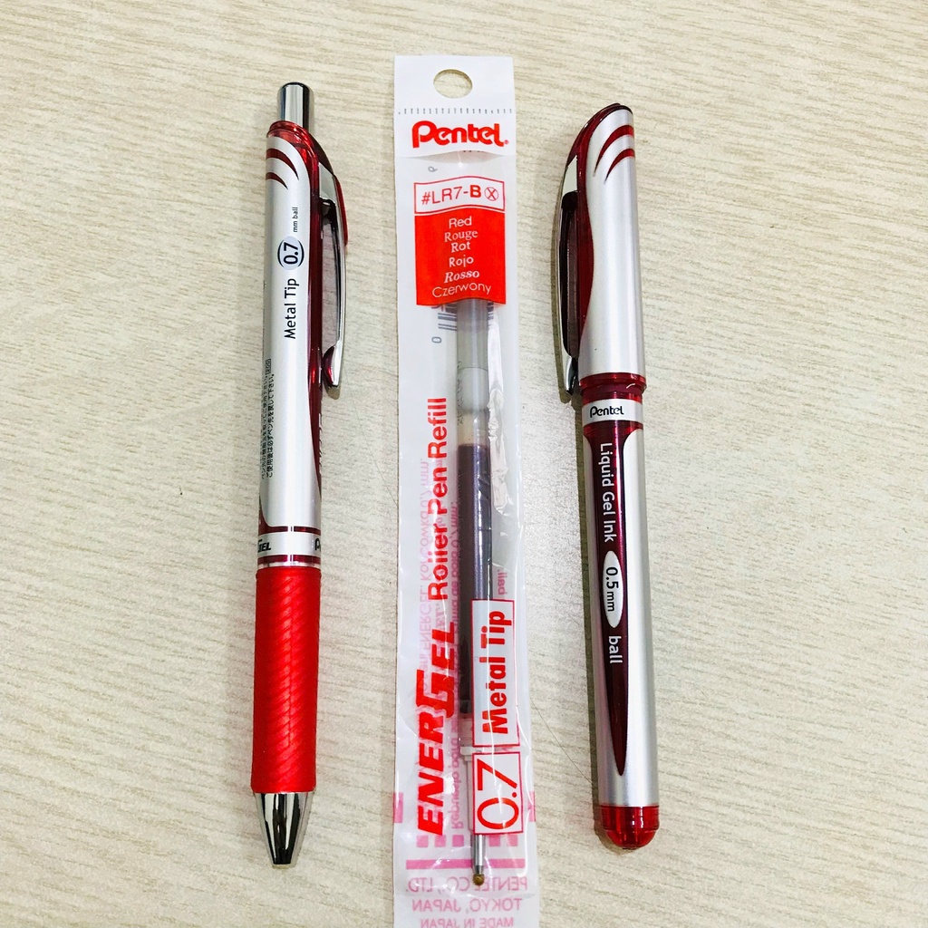 Bút ký Pentel energel Liquid Gel Ink nét 0.5/ 0.7/ 1.0mm mực xanh/ đỏ ...