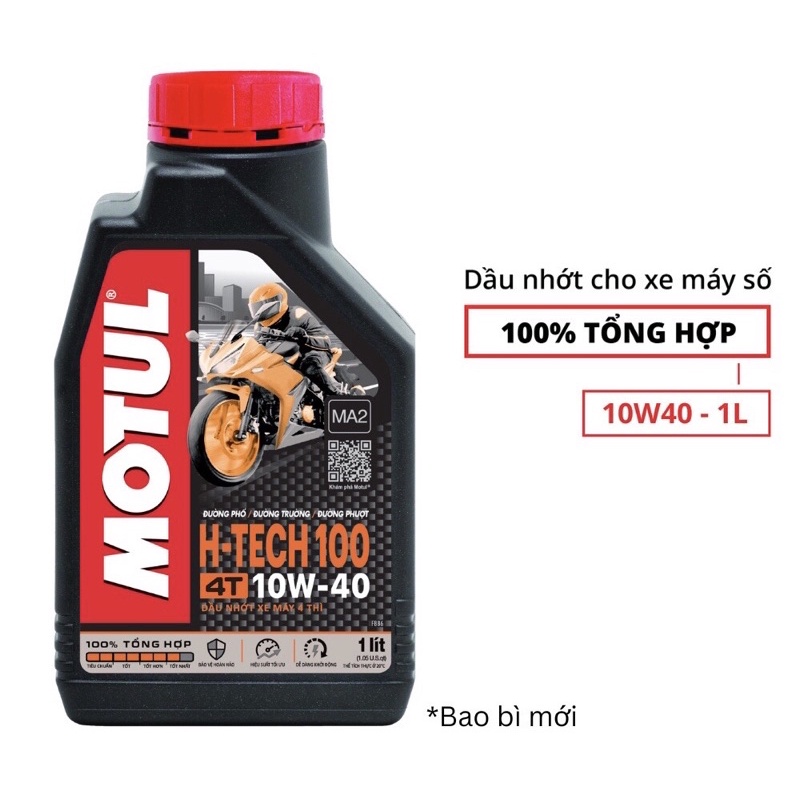 Dầu nhớt xe máy MOTUL H-TECH 100 4T 10W40 1L | Shopee Việt Nam