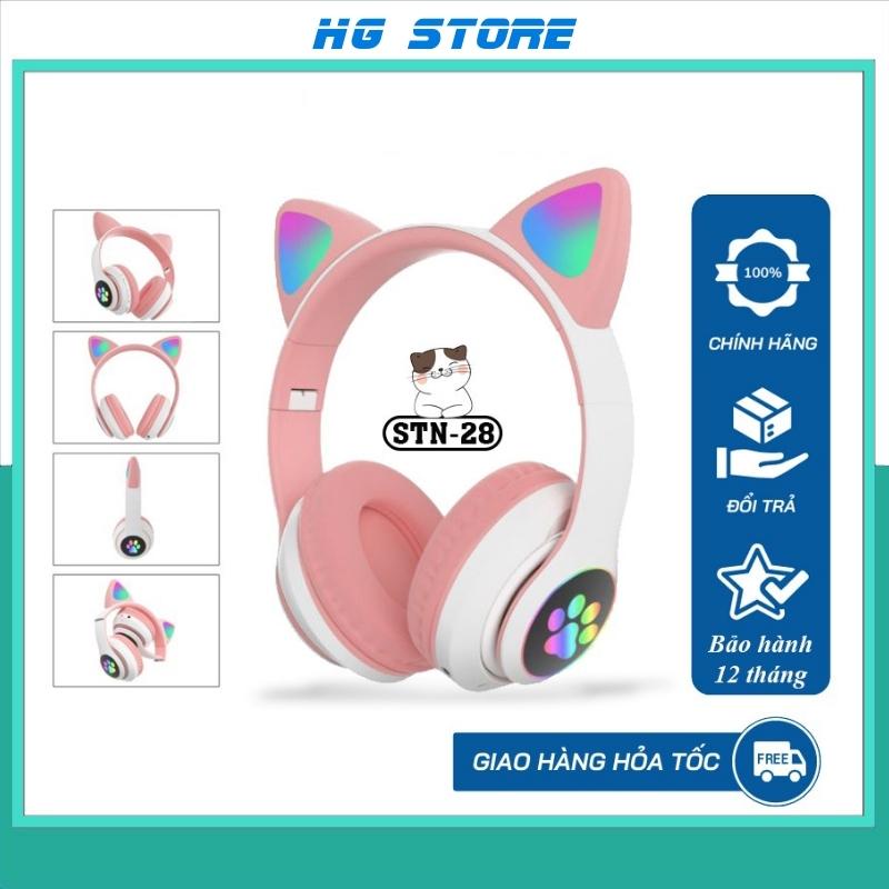 Tai Nghe Mèo Chụp Tai Bluetooth Không Dây Có Mic, Âm Bass Mạnh Mẽ , Tai ...