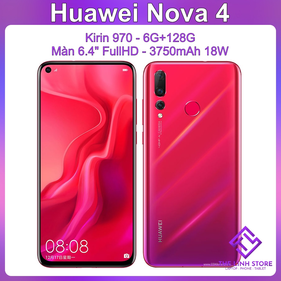 Điện thoại Huawei Nova 4 ram 6G 128G - Kirin 970 màn đục lỗ | Shopee Việt Nam