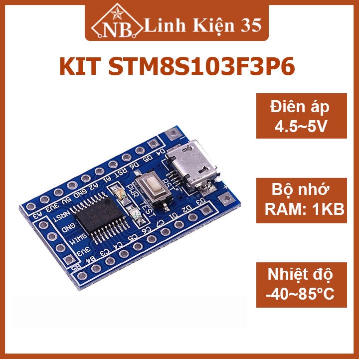 Kit phát triển STM8S103F3P6 hỗ trợ giao tiếp UART/SPI/I2C hiệu suất cao, tốc độ ổn định, độ bền ...