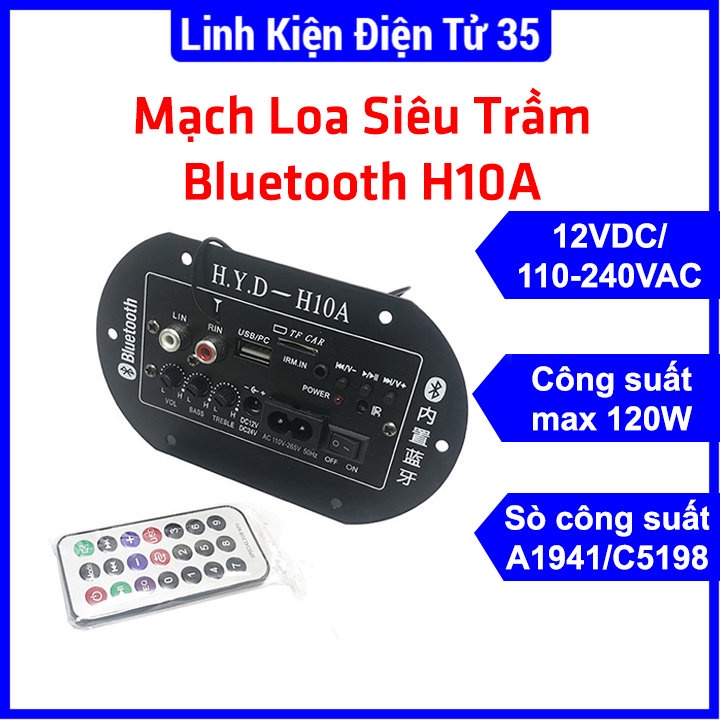 Mạch loa siêu trầm 220VAC 12V-24VDC/Bluetooth/Loa 6-10 inch 120W H10A tiện lợi, đa năng | Shopee ...