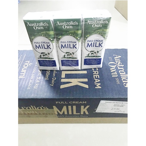 Sữa tươi nguyên chất tiệt trùng Australia's Own Full Cream Milk 200ml ...