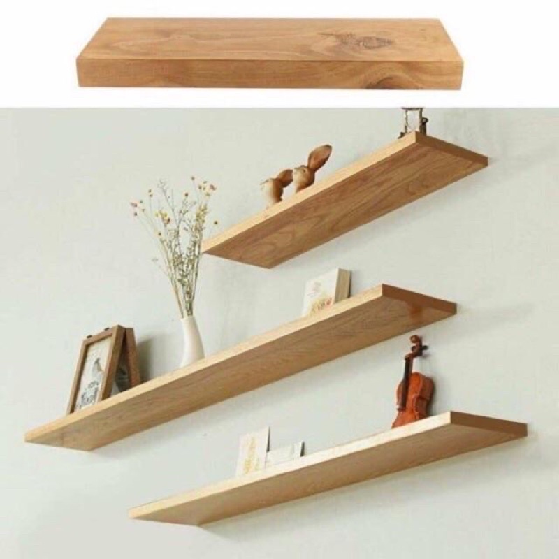 Kệ trang trí 3 thanh ngang 80cm x 15cm treo tường chọn kích cỡ | Shopee ...