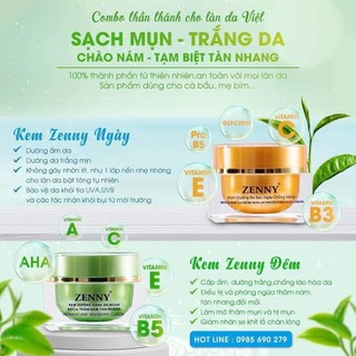 Kem Zenny chính hãng, bộ kem ngày và đêm (tặng kèm serum, sữa rửa mặt ...