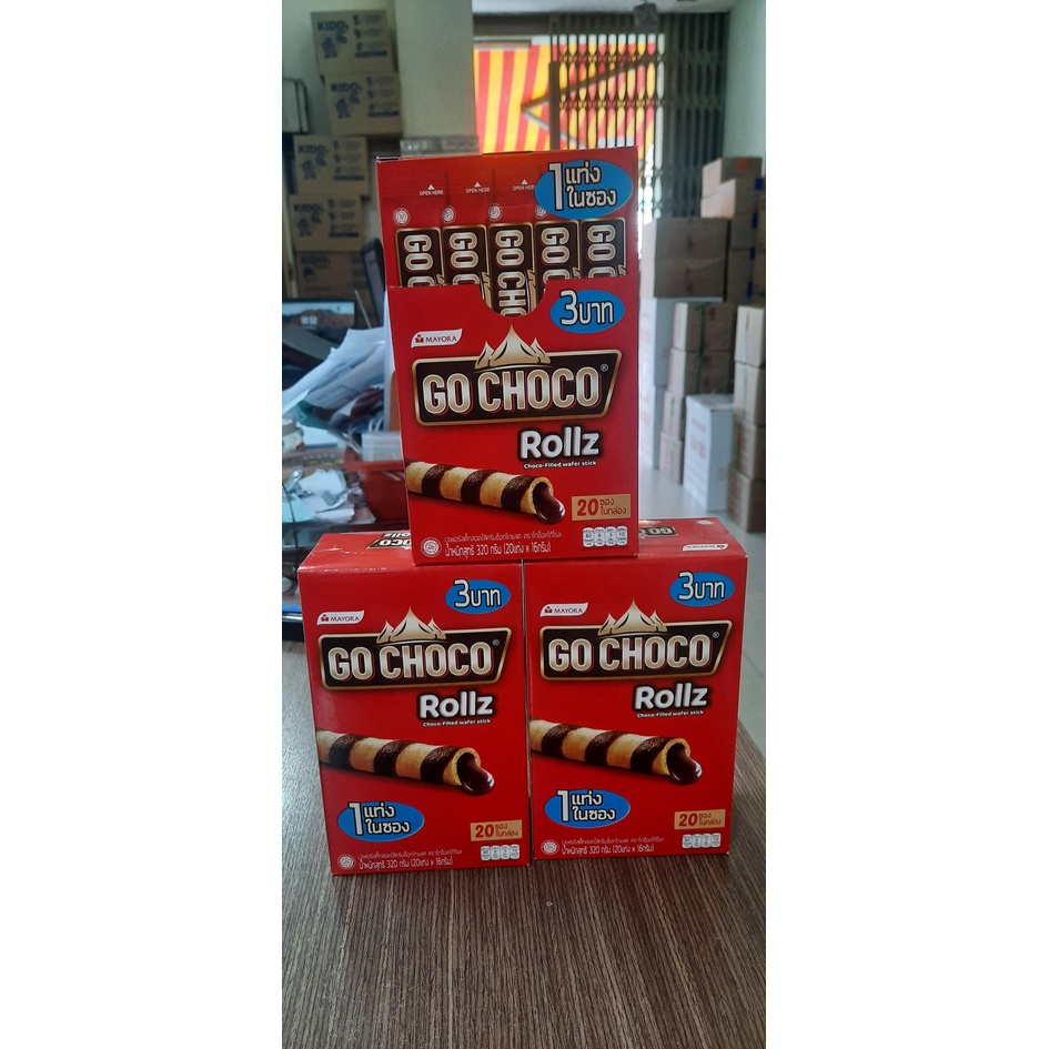 Bánh ống quế kem socola Go Choco Rollz - hộp 24 thanh 320g | Shopee Việt Nam