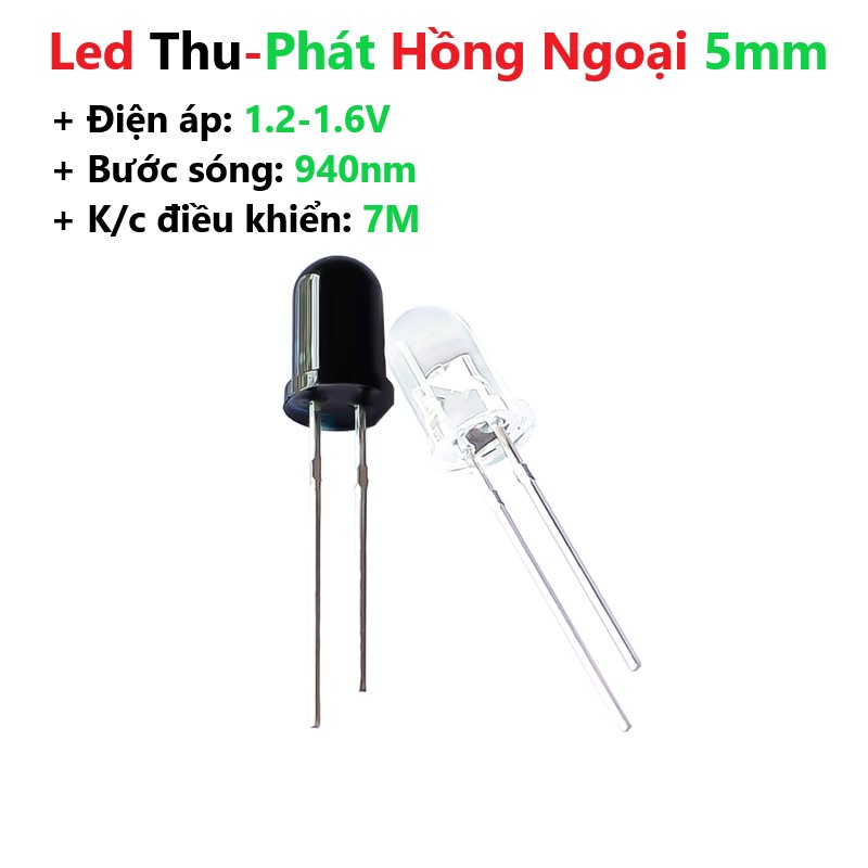Cặp Led Thu Phát Hồng Ngoại 5mm - 1 Led Thu và 1 Led Phát | Shopee Việt Nam