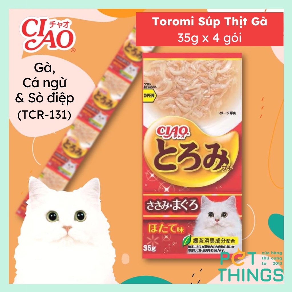 SÚP THỊT CIAO Pate Cho Mèo 35g x 4 gói các loại (dây 4 gói 35g) | Shopee Việt Nam