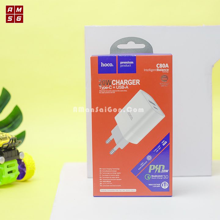 Cóc Sạc Nhanh Hoco C80A Plus QC 3.0 20w | Shopee Việt Nam