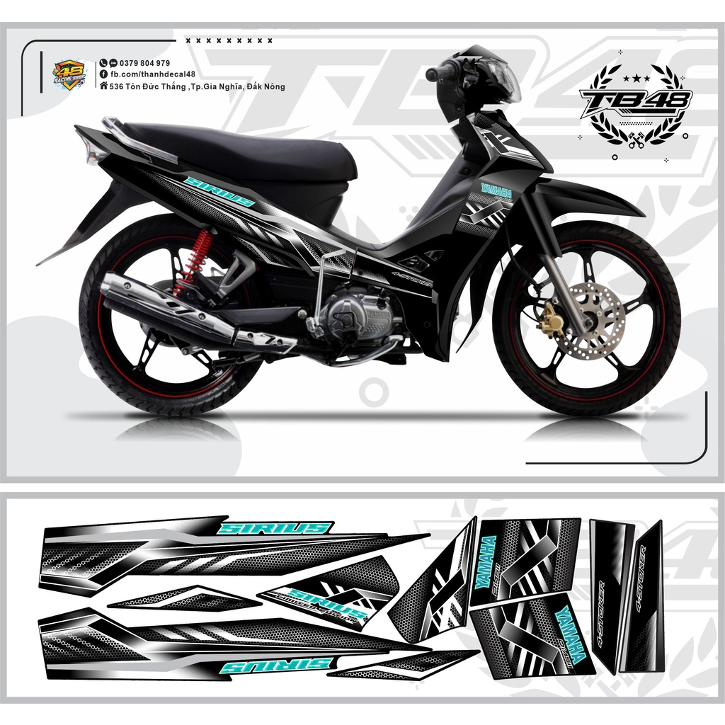 Tem Sirius Mẫu Mới Full Đen MX1207 | Shopee Việt Nam