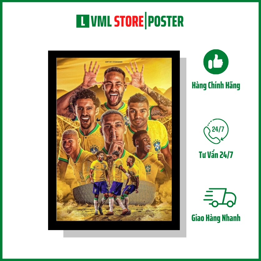 Poster Đội Tuyển Brazil, Khung Ảnh Bóng Đá - Poster Bóng Đá Trang Trí ...