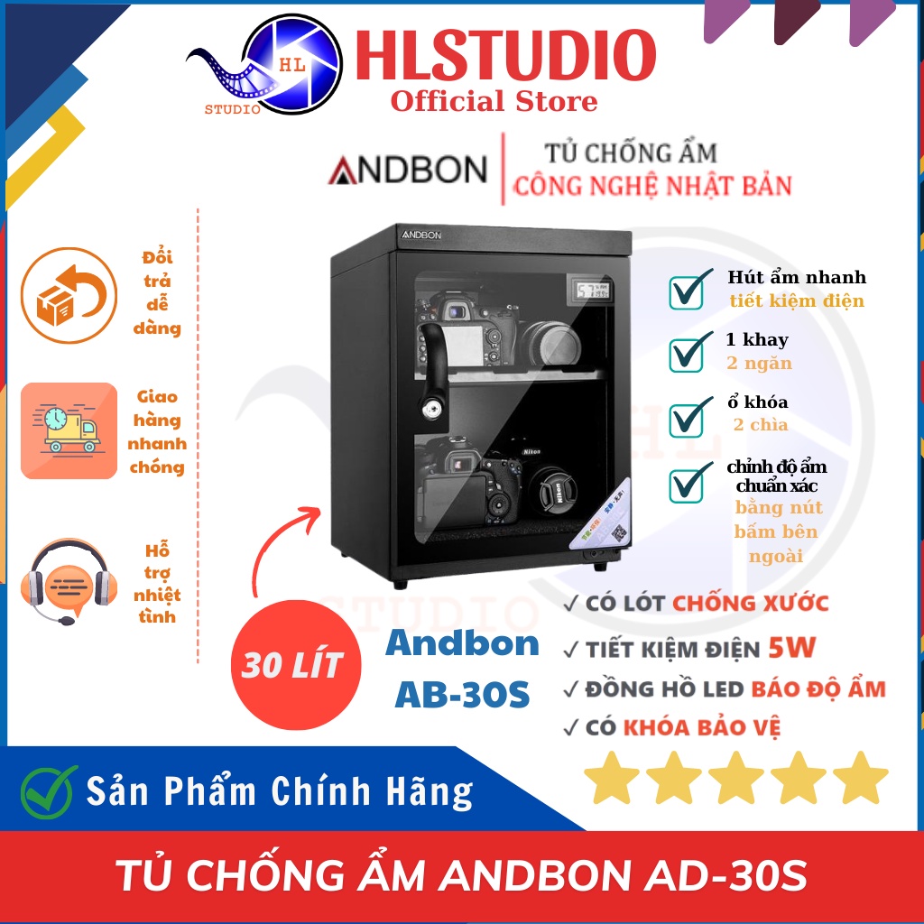 Tủ Chống Ẩm Andbon AD-30S (30 lít), Hộp Hút Ẩm HL STUDIO, Chống Ẩm Máy ...