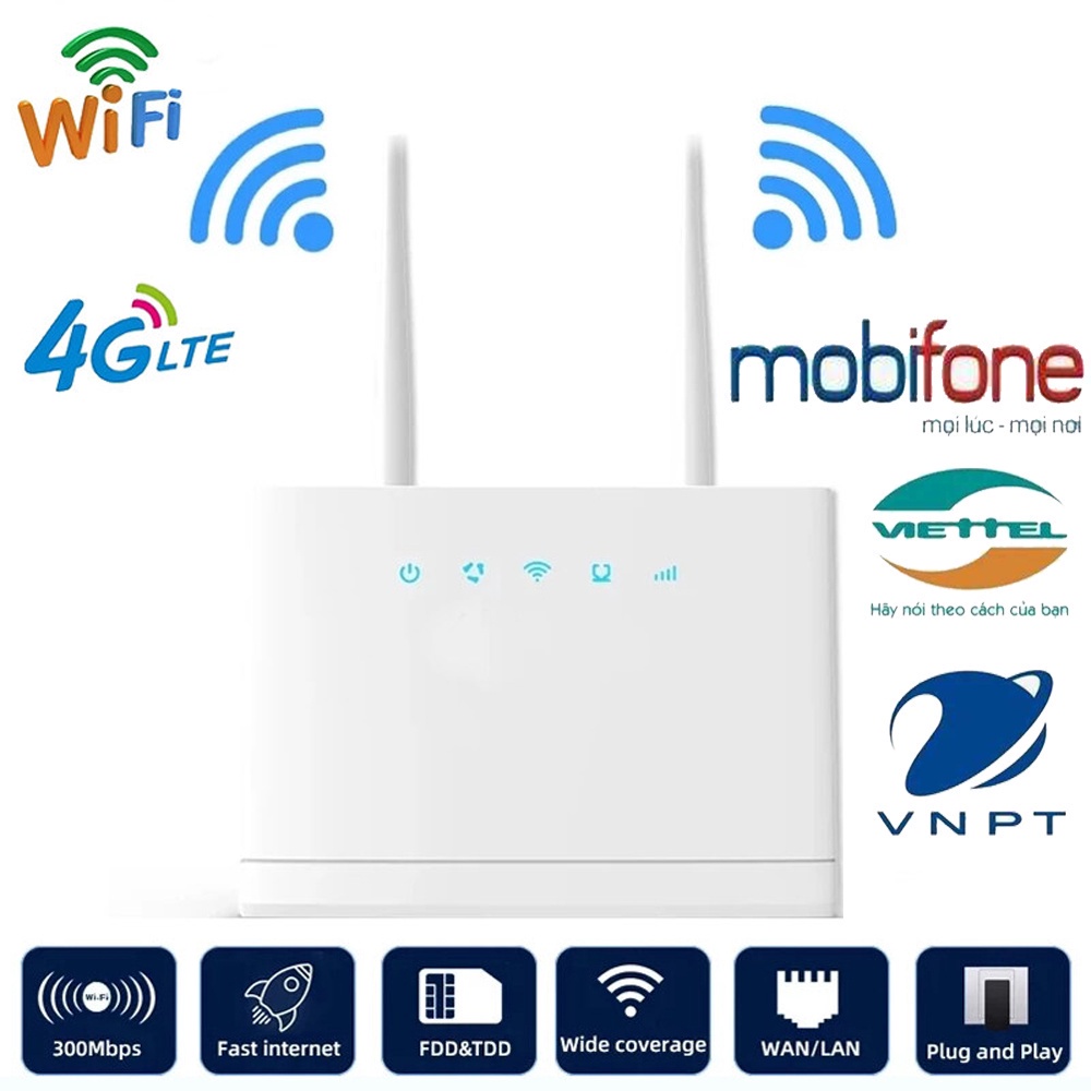 Bộ Phát Wifi Từ Sim 4g/5g LTE 4G CPE tốc độ 300Mbps 3 Cổng Lan , Kết ...