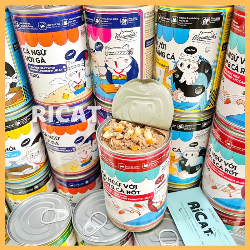 🔥[NEW] Pate Lon MEOWCAT Cho Mèo Mix Topping Hảo Hạng Lon 400g | Shopee ...