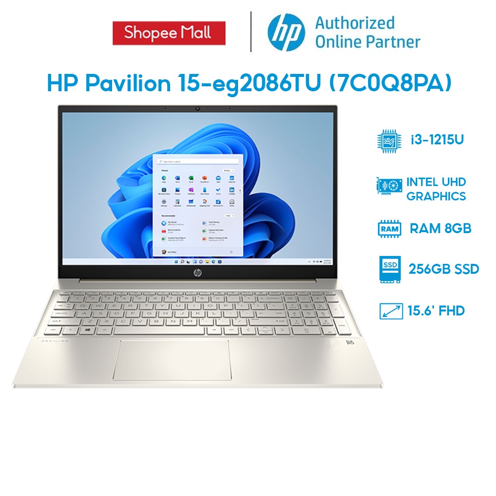 Laptop HP Pavilion 15-eg2086TU 7C0Q8PA i3-1215U | 8GB | 256GB | 15.6 ...